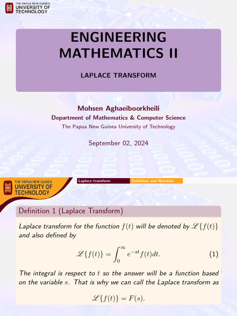 Laplace Transform | PDF | Function (Mathematics) | Laplace Transform