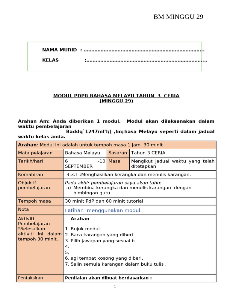 M29 Modul Pdpr Bm Tahun 3c Pdf