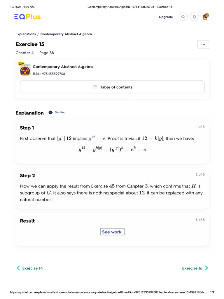 q15 Gallian CH 4 Solution | PDF
