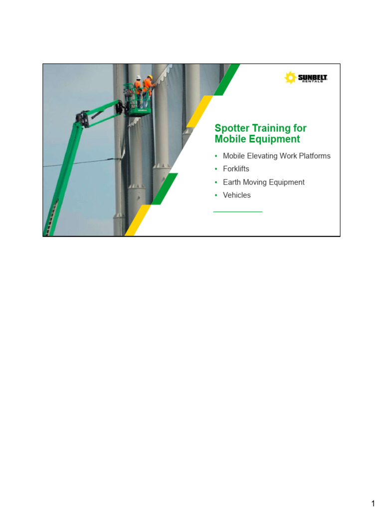Spotter Training For Mobile Equipment 2018 - Printable Notes | PDF