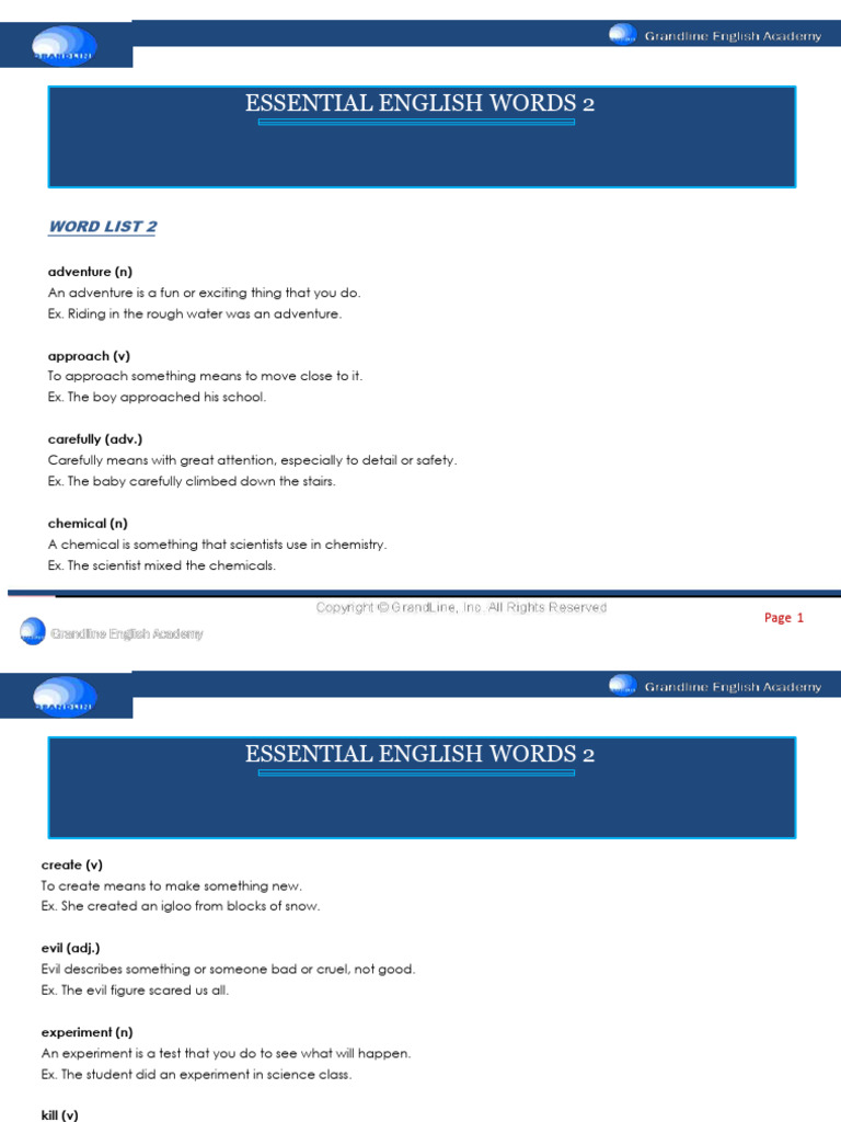 6_Essential English Words 2 | PDF