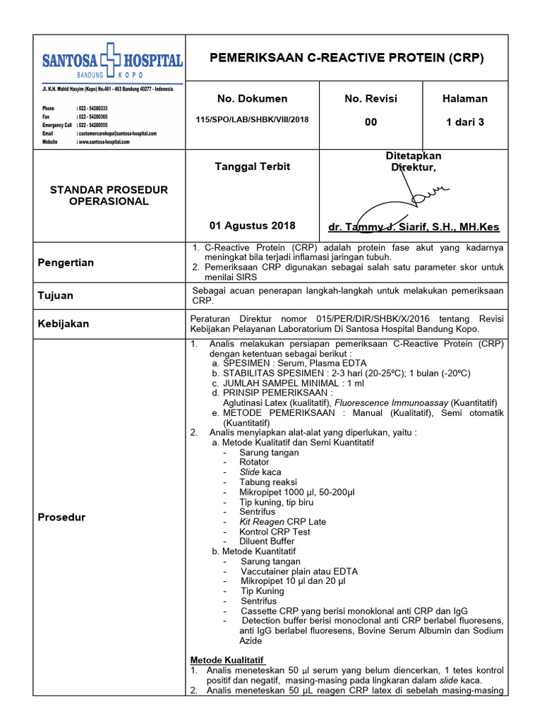 115 Pemeriksaan CRP | PDF
