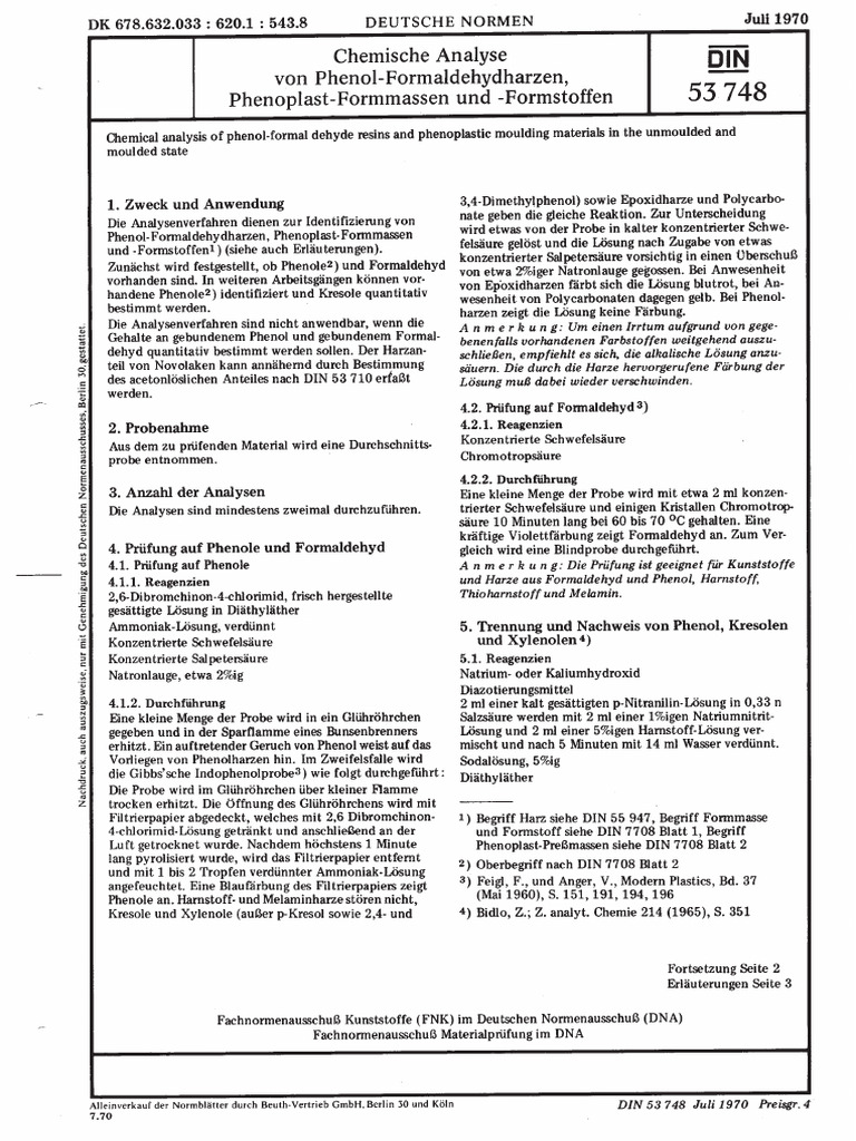Din 53748 1970-07 | PDF