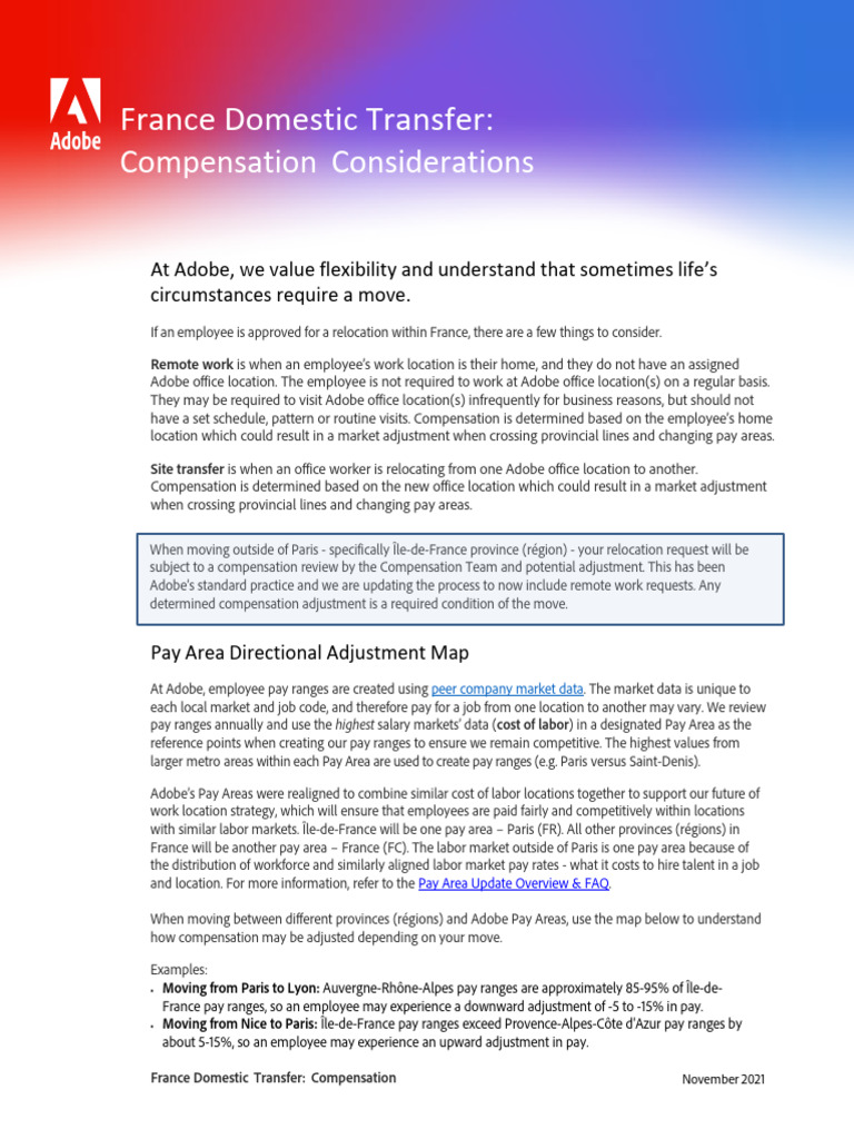 France Domestic Transfer Compensation Considerations | PDF