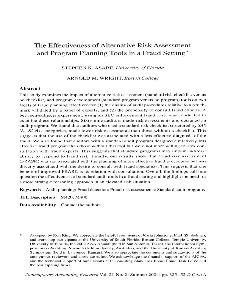 35.the Effectiveness of Alternative Risk Assessment and Program ...