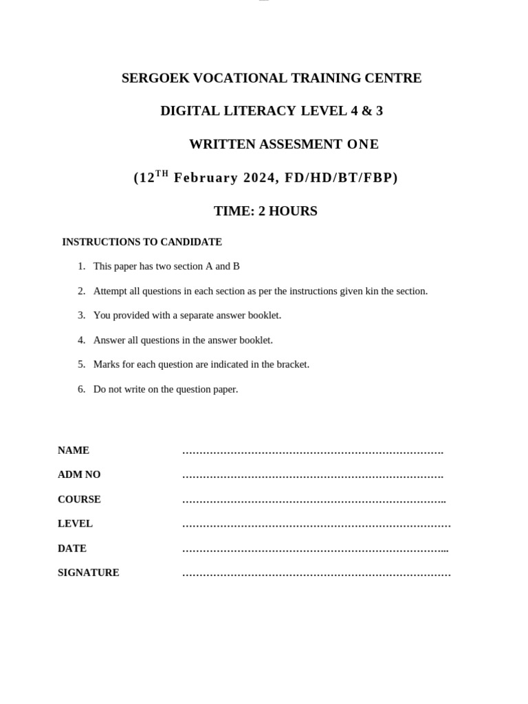 Digital Literacy Level 4 | PDF