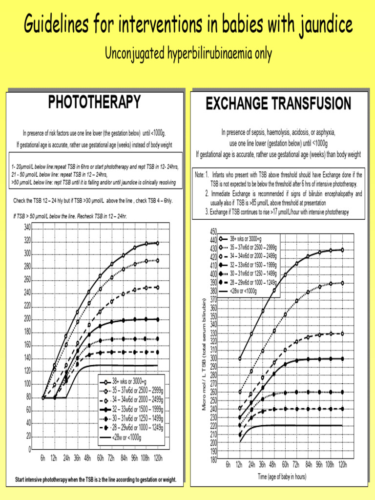 Guidelines For Interventions in Babies With Jaundice | PDF | Diseases ...
