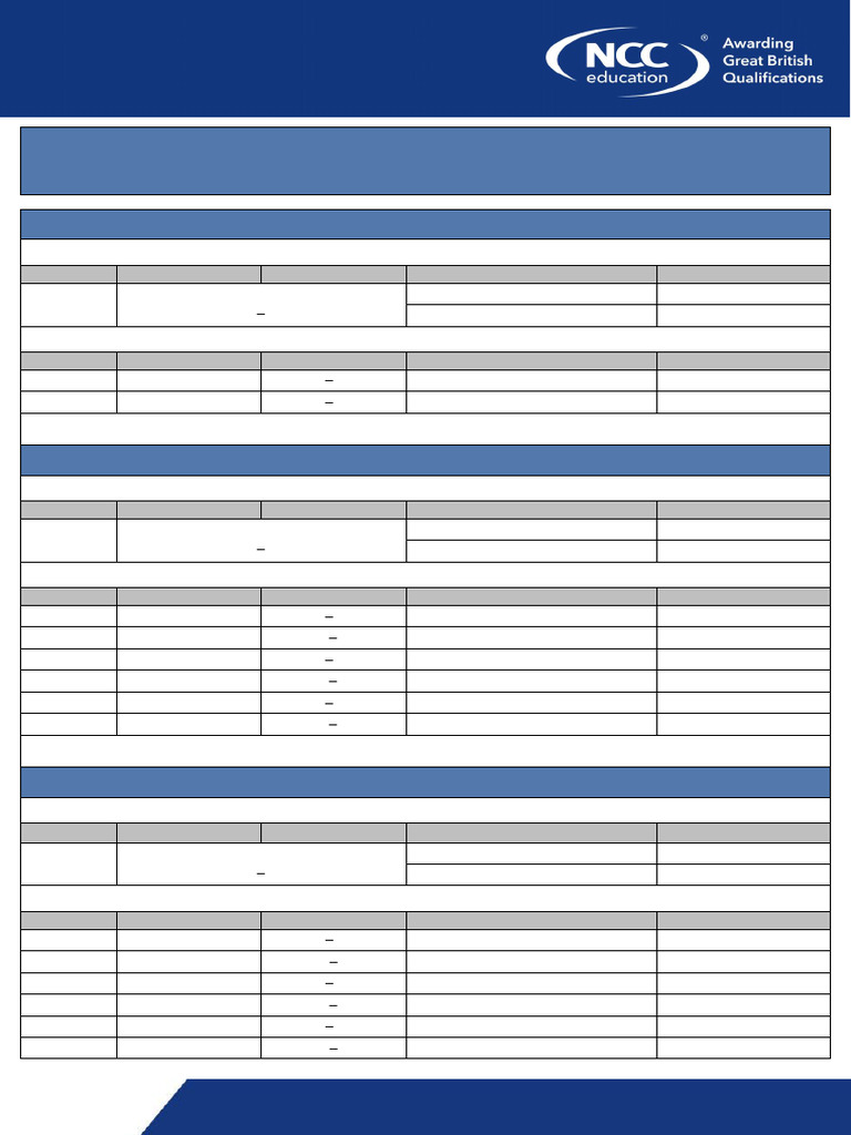 NCC Level 3 Exam TCA Dates 2023 | PDF | Diploma | Qualifications