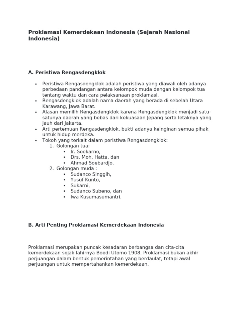 Proklamasi Kemerdekaan Indonesia | PDF