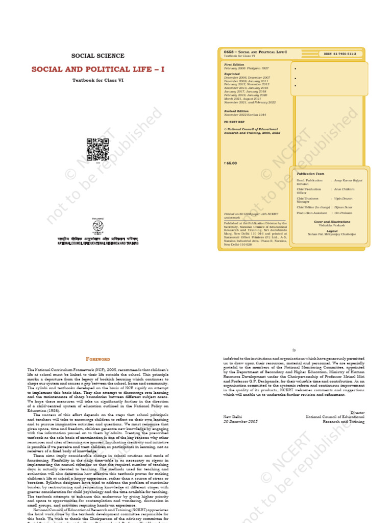 Class 6th Social and Political Life | PDF