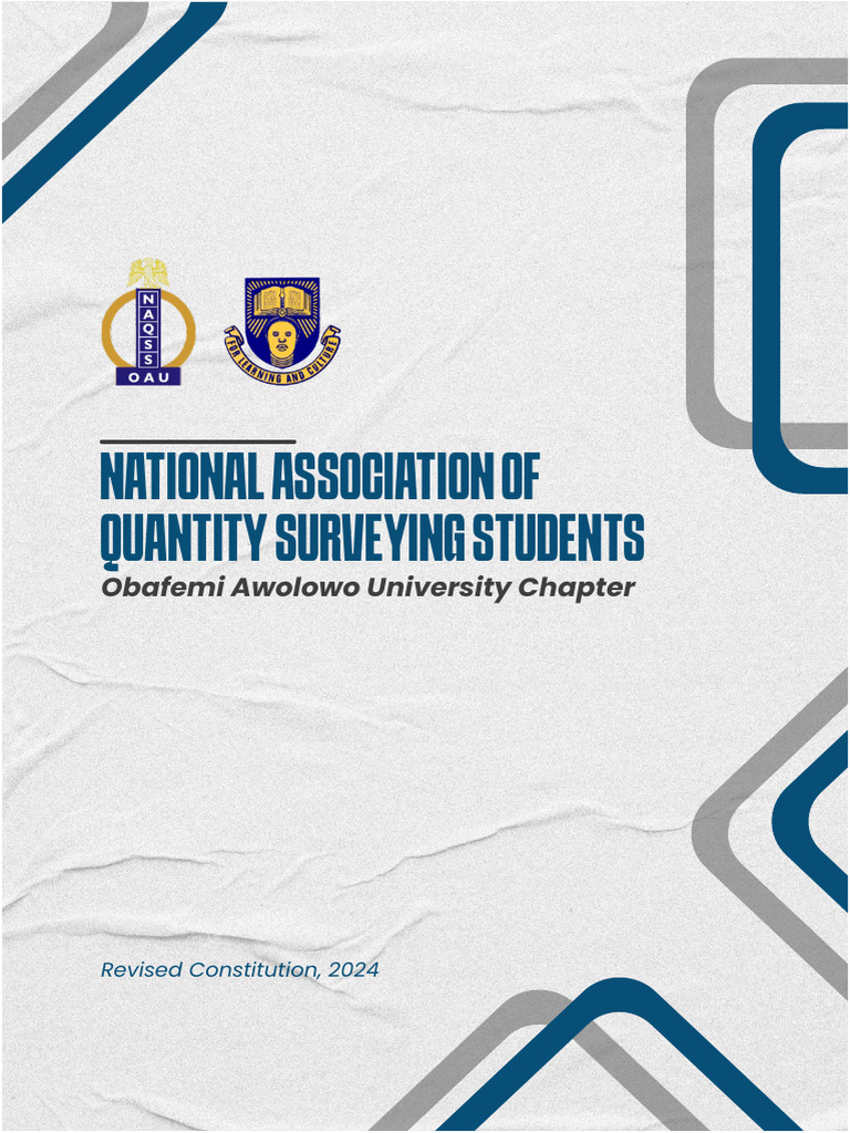 NAQSS OAU CONSTITUTION (REVIEWED 2024) | PDF