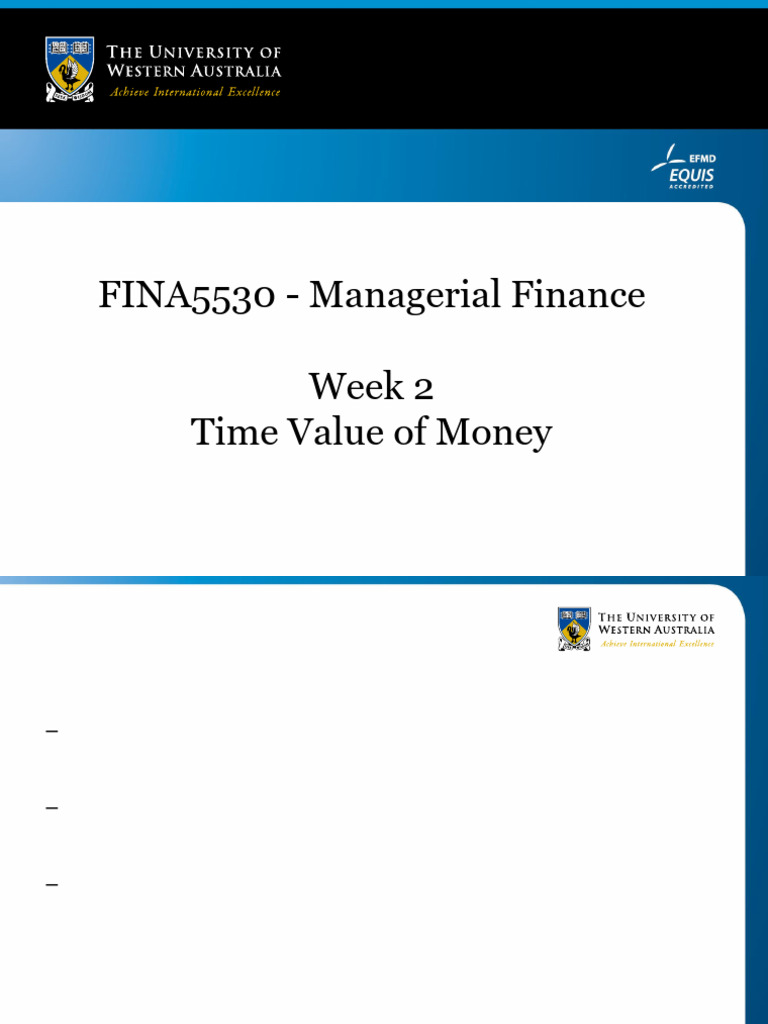 Week 2 Time Value of Money | PDF | Present Value | Finance & Money ...