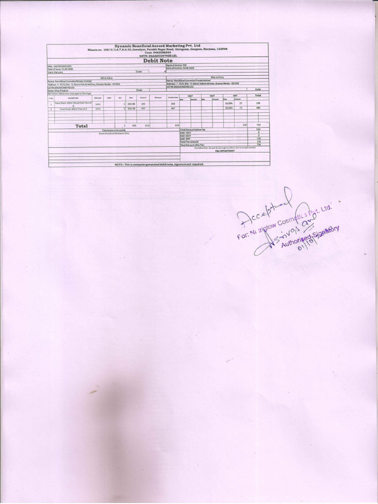 3 Debit Note - ACCEPTED 357 & 358 | PDF