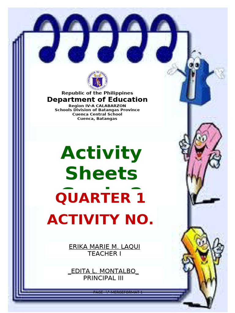 Quarter 1 - Act Sheet No. 2-Sy 2021-2022 | PDF