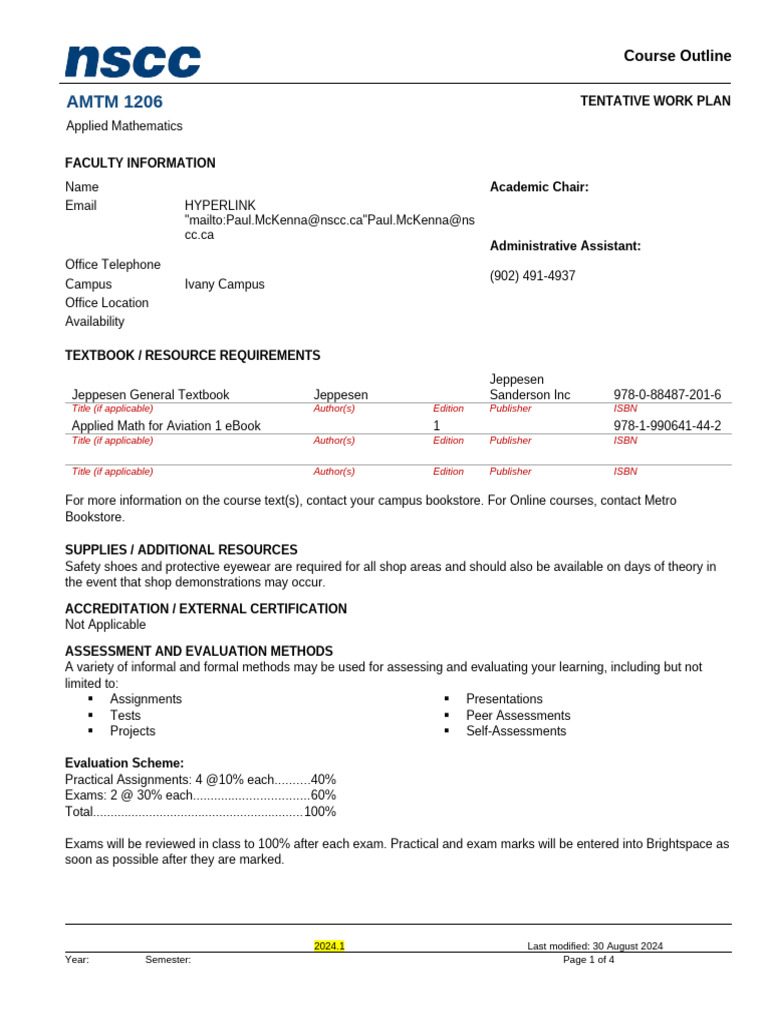 Table Of Contents Math | PDF