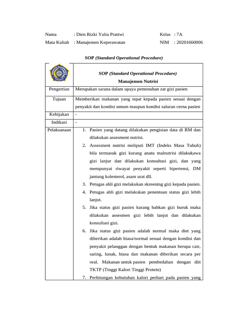 MANKEP SOP & SAK | PDF