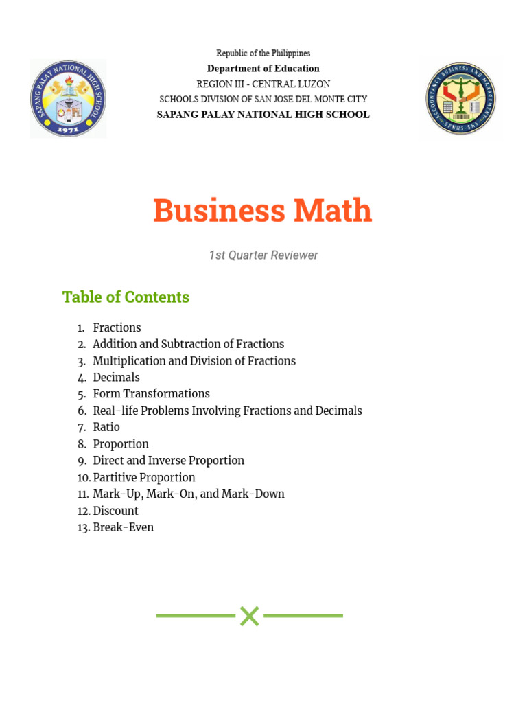 Business Math Reviewer | PDF
