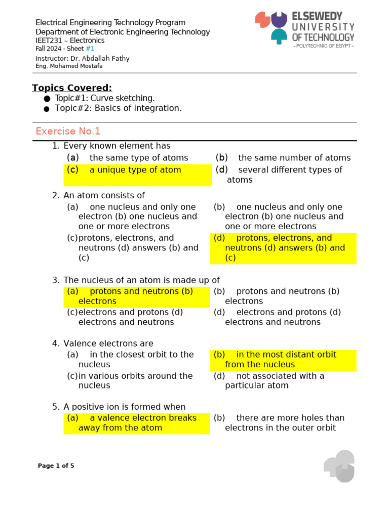 Sheet 1 Answer | PDF