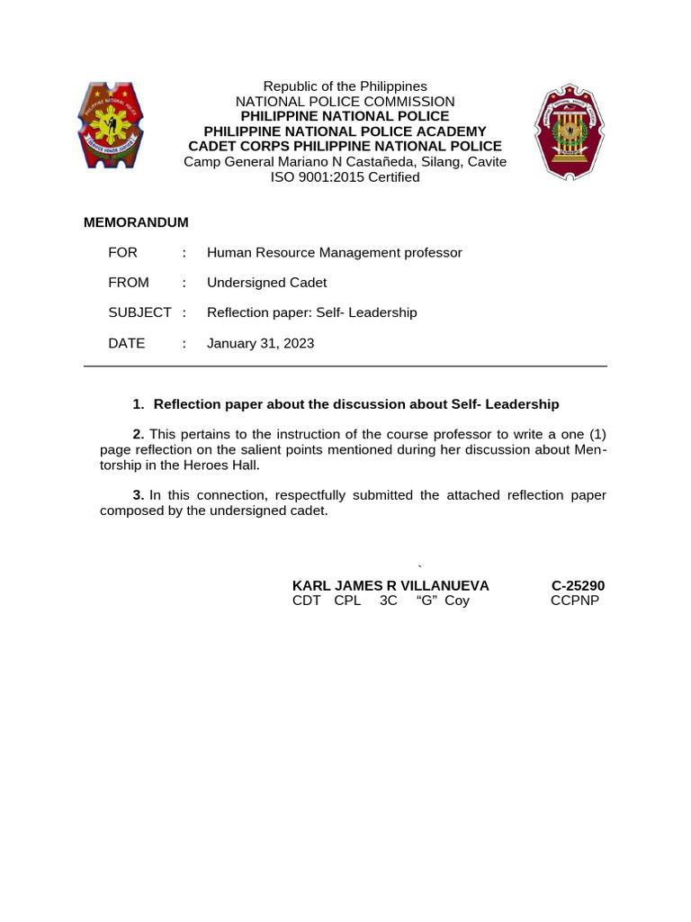 3C VILLANUEVA Human Resource Management Reflection Papers | PDF