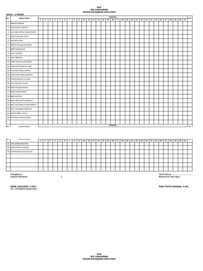 Format Tabungan Harian | PDF