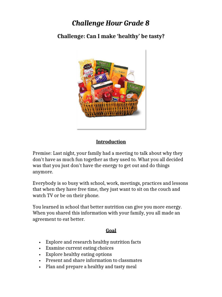 Cooking Challenge - Student Material | PDF