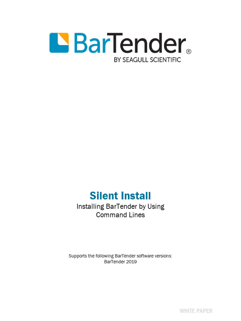Bartender Silent Install | PDF | Command Line Interface | Technology & Engineering