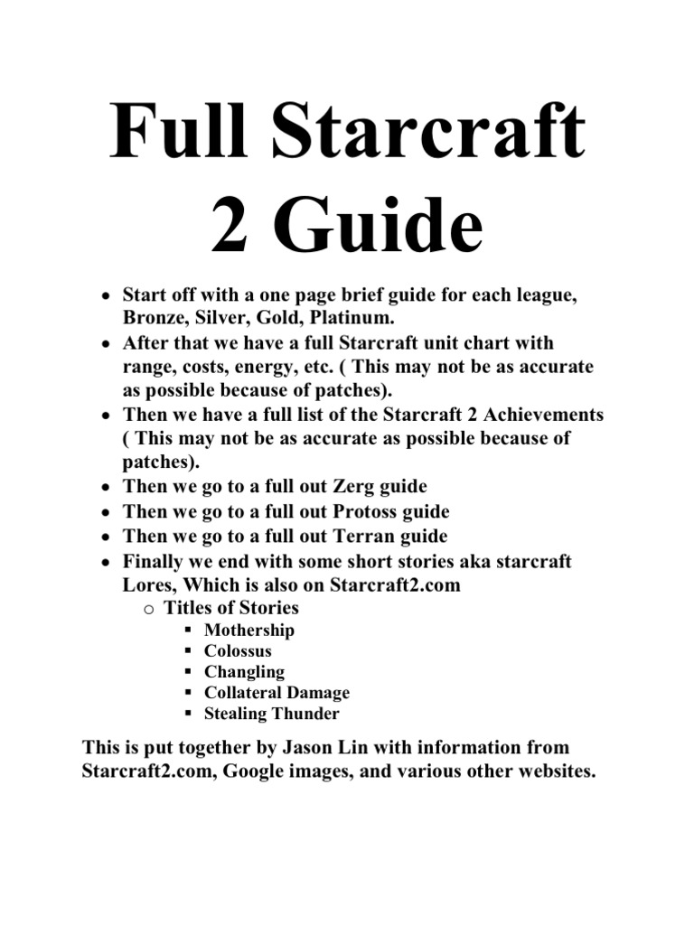 Full Starcraft 2 Guide | PDF | Armed Conflict | Unrest
