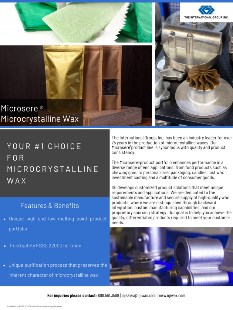 Microcrystalline Wax Sell Sheet | PDF