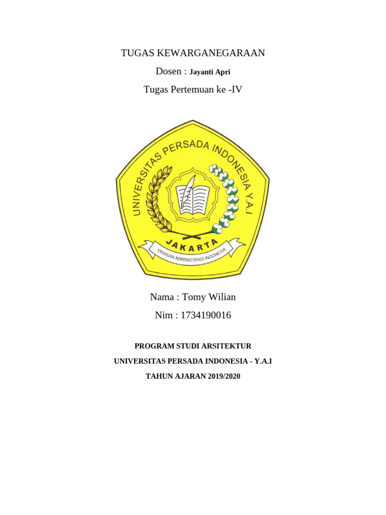 04tugas KWN Ke 4 Tomy Wilian 1734190016 | PDF