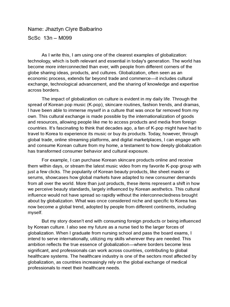 My Globalization Story | PDF