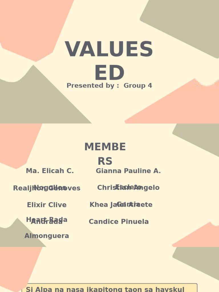 Val Ed Group 4 | PDF