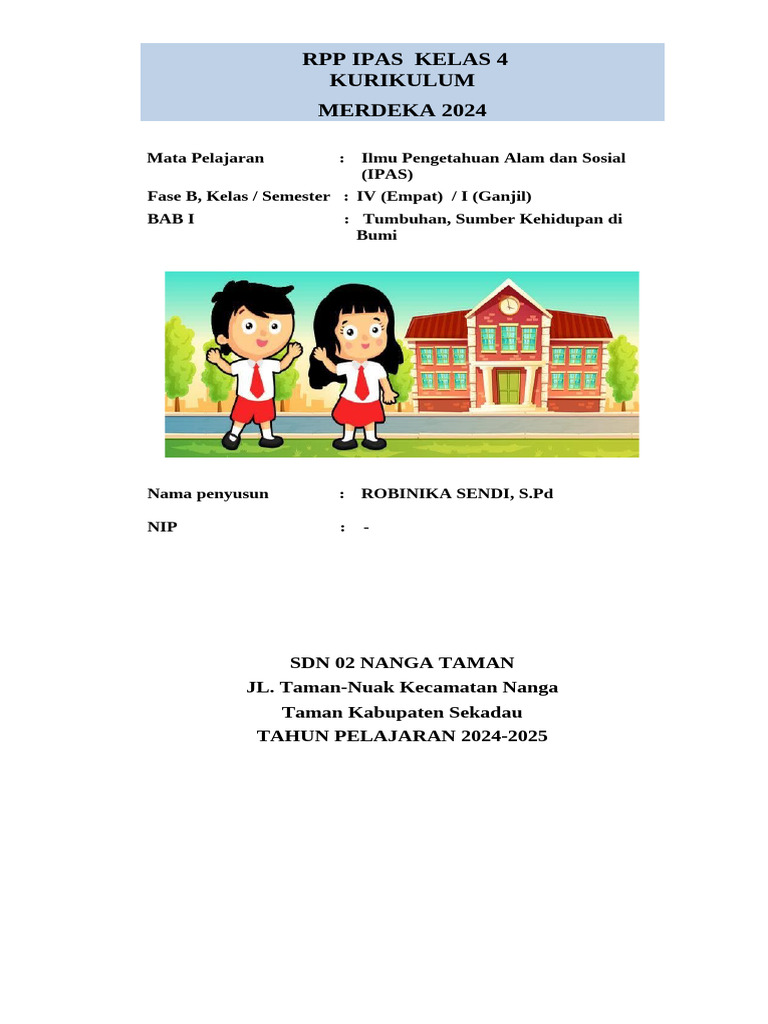 RPP Kumer Kelas 4 | PDF