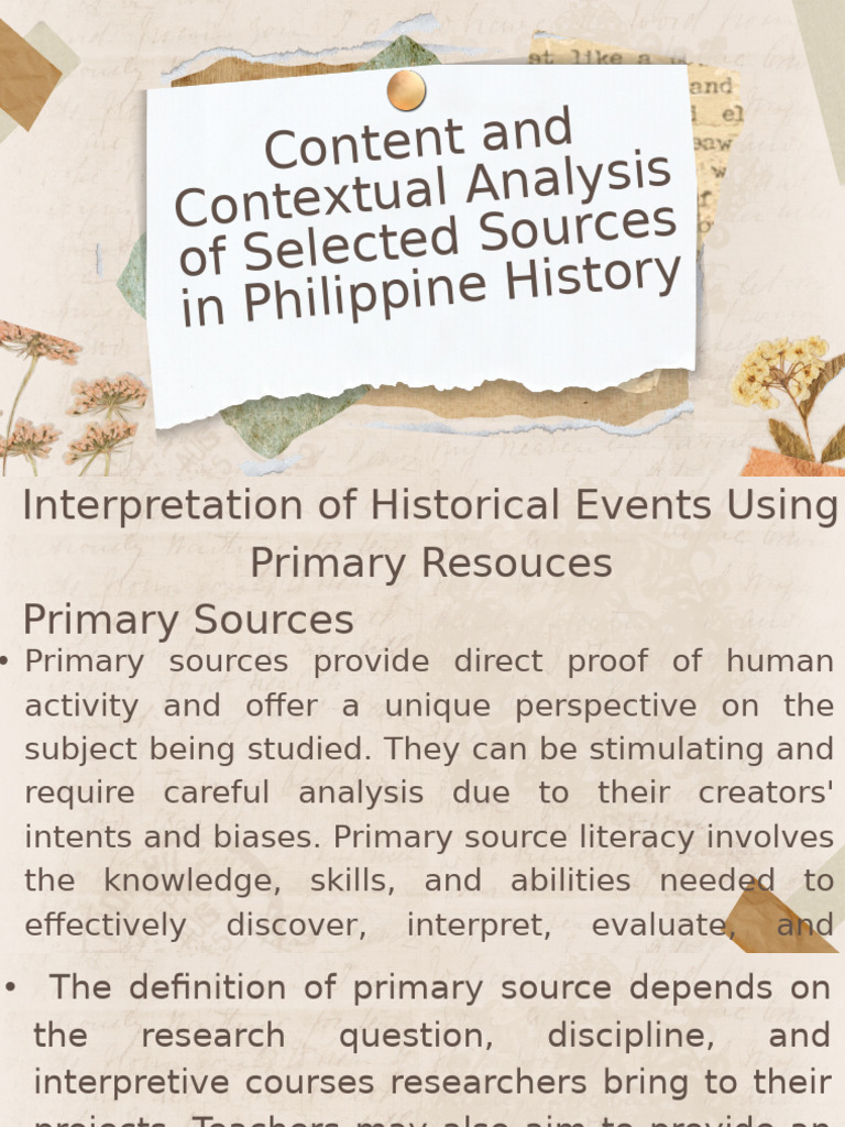 Content and Contextual Analysis of Selected Sources in Philippine ...