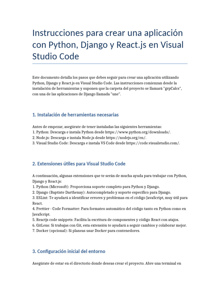 Guía: App con Python, Django y React | PDF | Script Java | Negocios