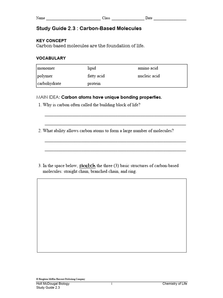 2.3 Carbon-Based Molecules | PDF