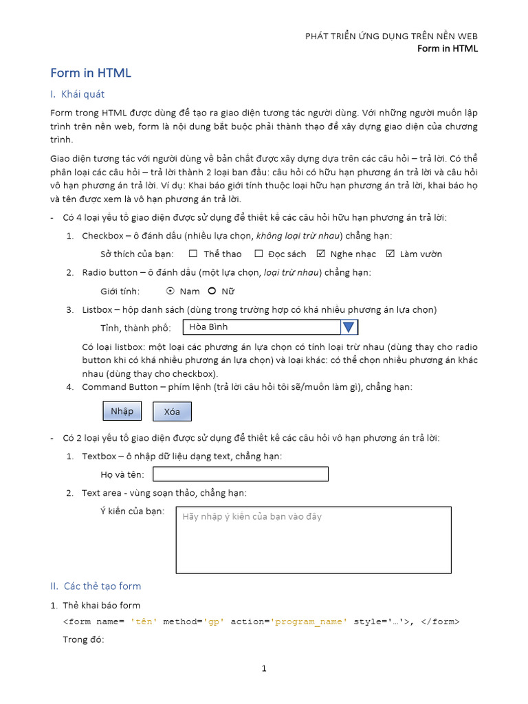 W5. Form in HTML | PDF