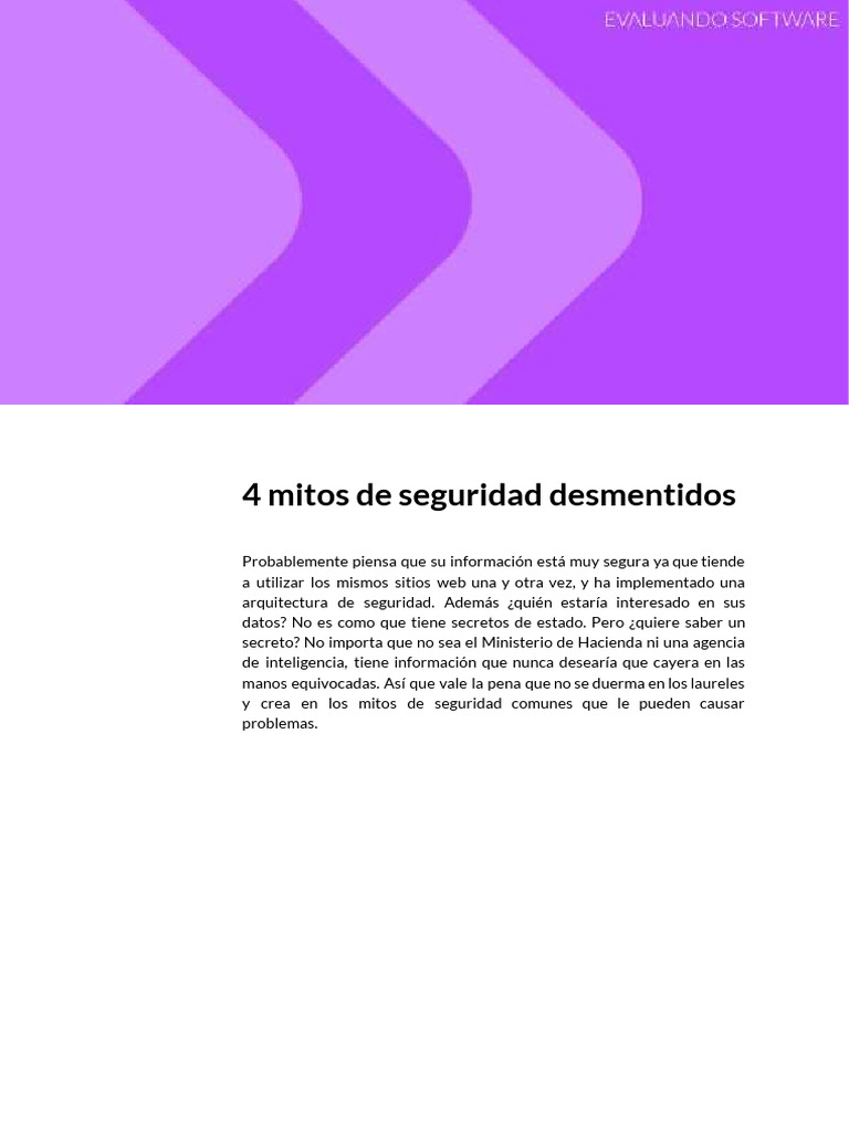 4 Mitos de Seguridad Desmentidos | PDF