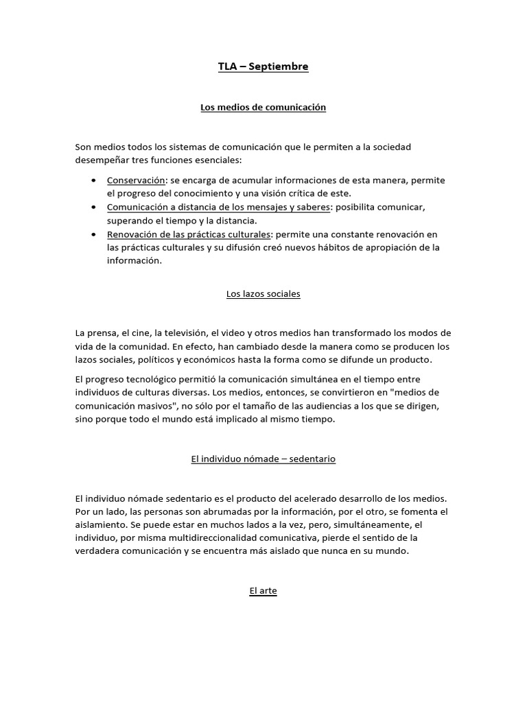 TLA Septiembre - Pilar | PDF