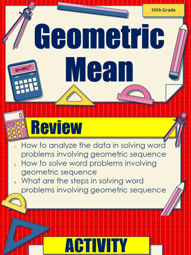Geometric Mean Concepts for Grade 10 | PDF