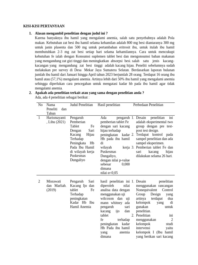 KISI kisi proposal | PDF