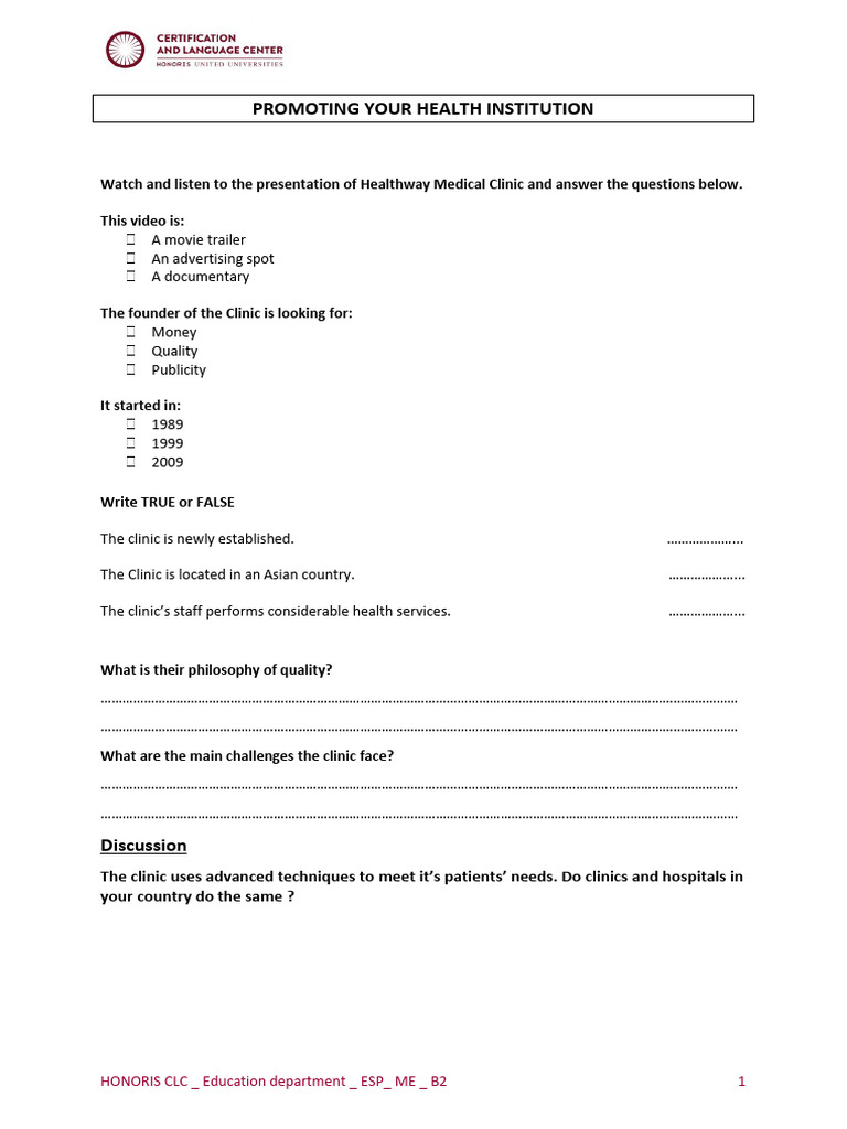B2 ME Lesson 2 Students Worksheet | PDF