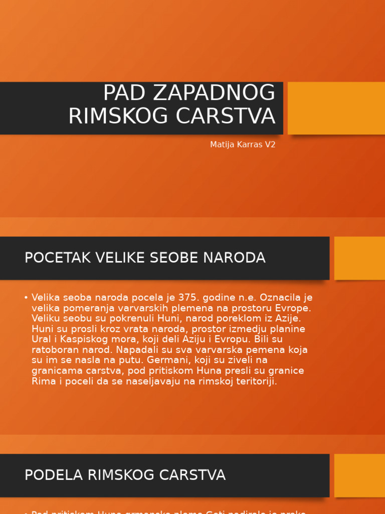 Pad Zapadnog Rimskog Carstva | PDF