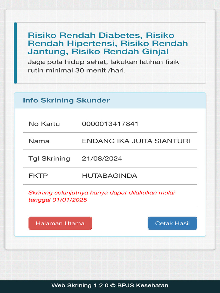 Web Skrining BPJS Kesehatan | PDF