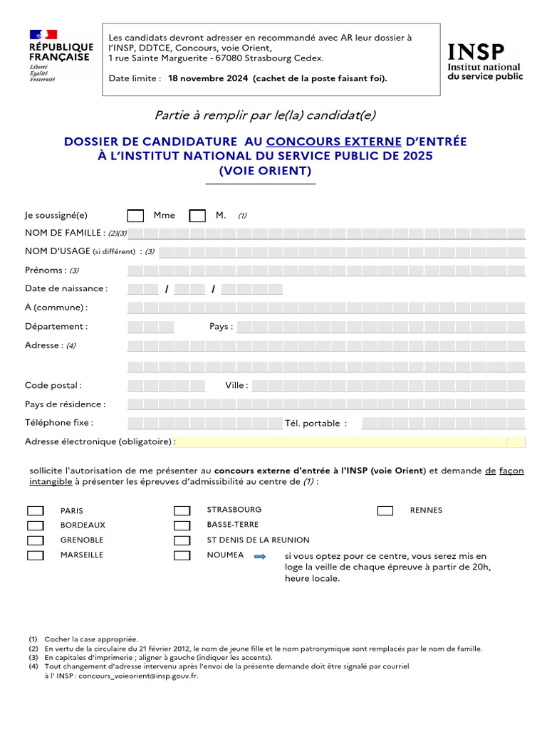 Dossier Concours Externe VO VF 2025 | PDF