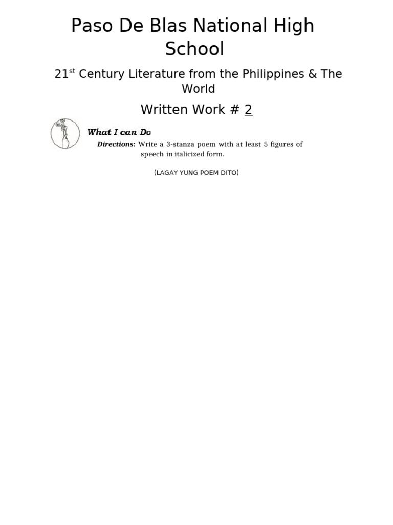 Template 2ND Written Work | PDF