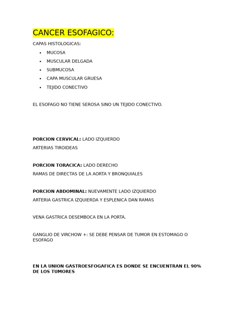 Cancer Esofagico | PDF