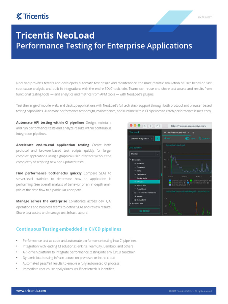 Tricentis Datasheet - NeoLoad Continuous Performance Testing | PDF ...