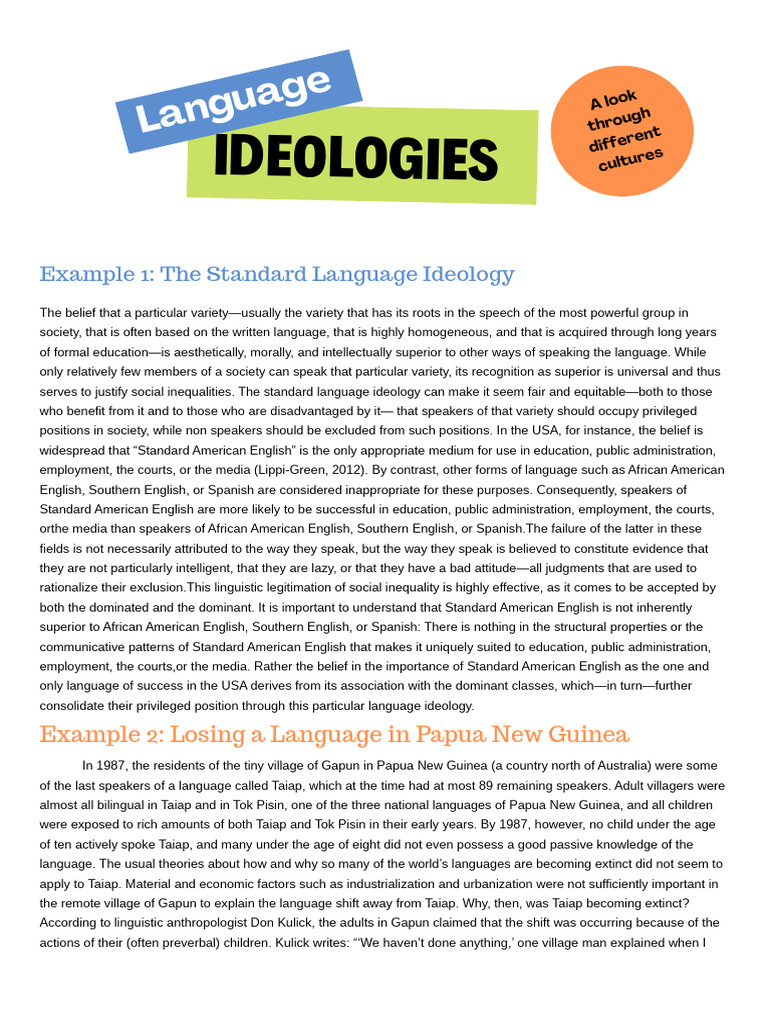 Language Ideologies | PDF