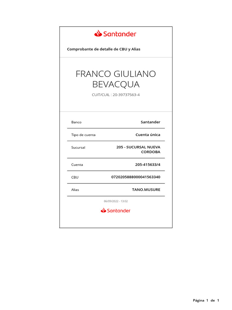 Comprobante Cbuy Alias | PDF