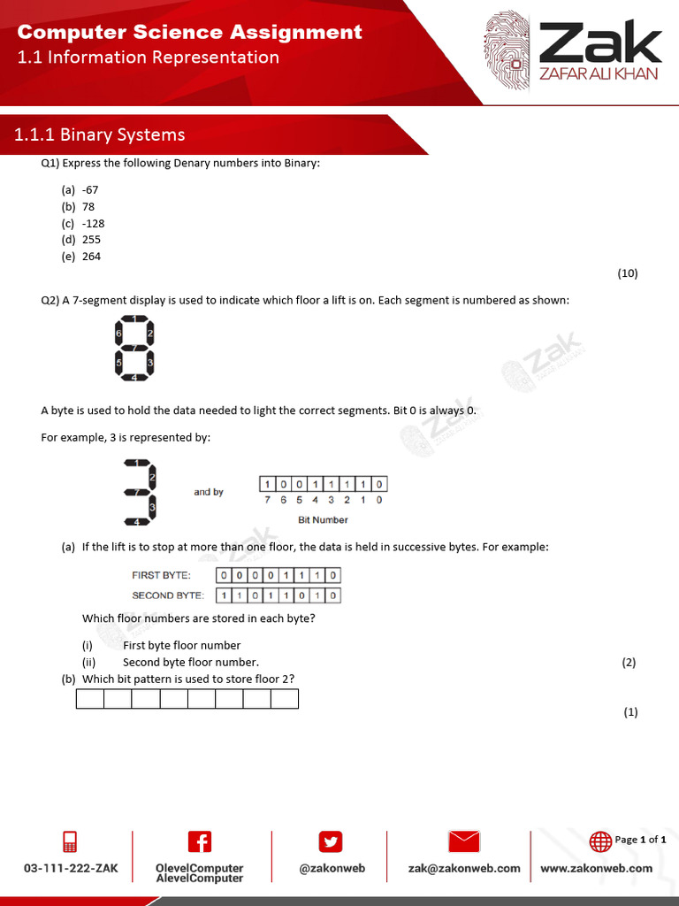 Assignment3 Binary System (O-Levels) | PDF